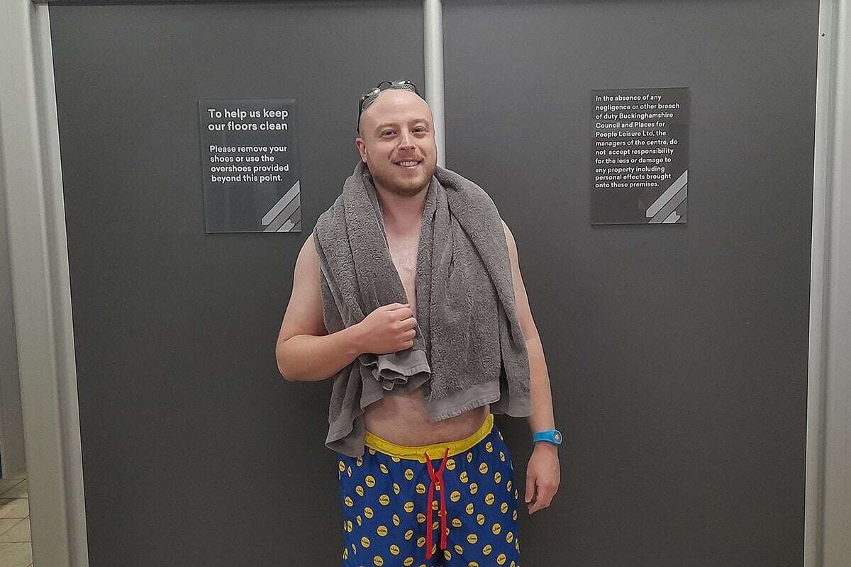 Liam Noble Swimming 60km for Movember - Bunting Magnetics Europe